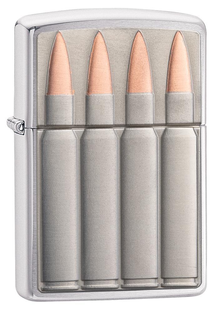 Zippo │ Bullets Design Brushed Chrome Windproof Lighter