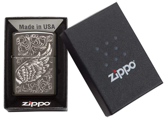 Zippo │ Filigree Flame and Wing Design Windproof Lighter